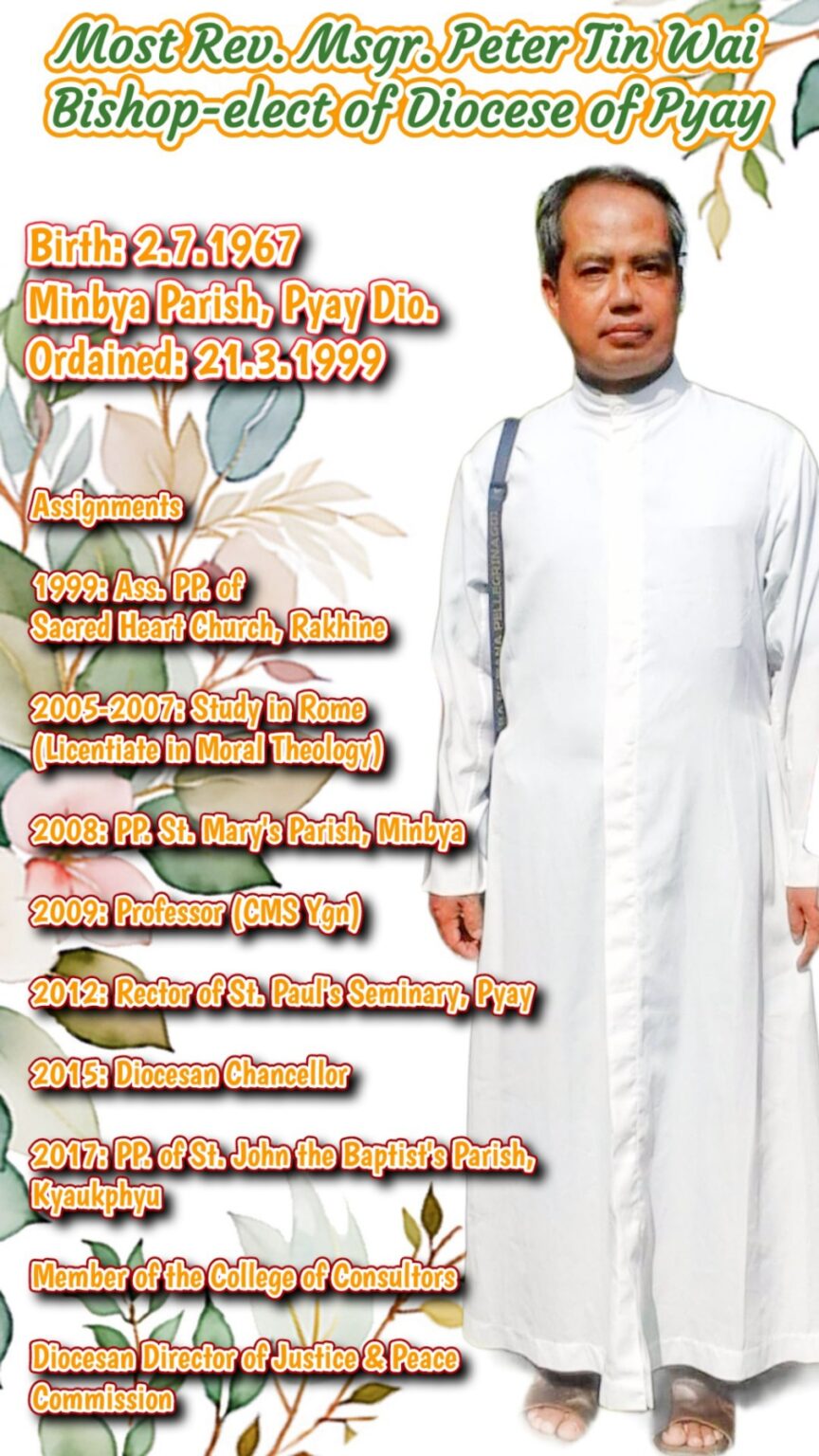 Pope Francis appoints a new bishop for Myanmar - Myanmar Language Services